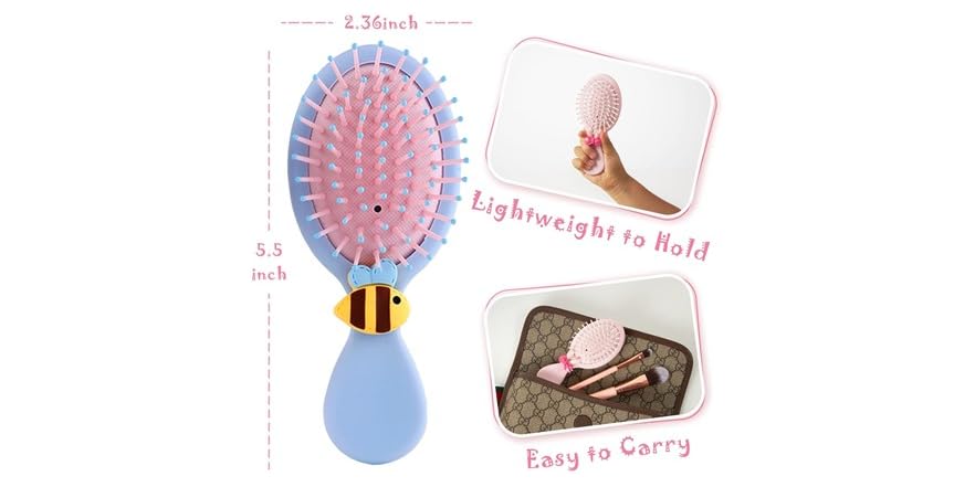 Travel Size Hair Brush 3 Pack