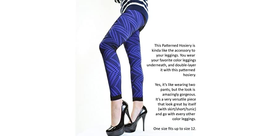 Footless Tights with Knit Pattern Design