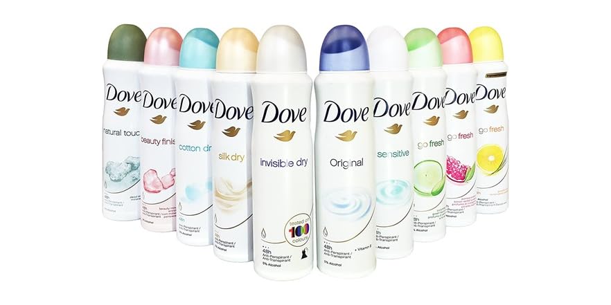 Dove Antiperspirant Spray International Version 150 ml 12 Pack Assorted ...