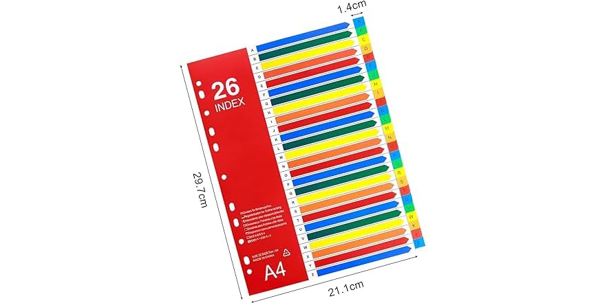 3 Sets 26 Tab Alphabet Binder Dividers