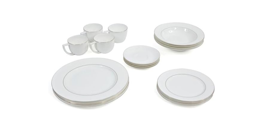 Alex Liddy 20 Piece Fine Bone China Gold Trim Dinner Set