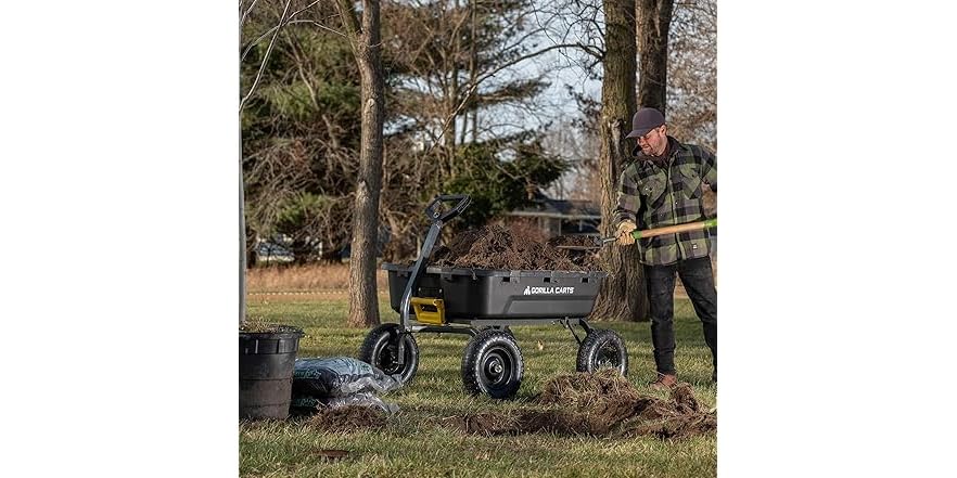 Gorilla Carts 12 Cubic Foot Poly Yard Dump Cart