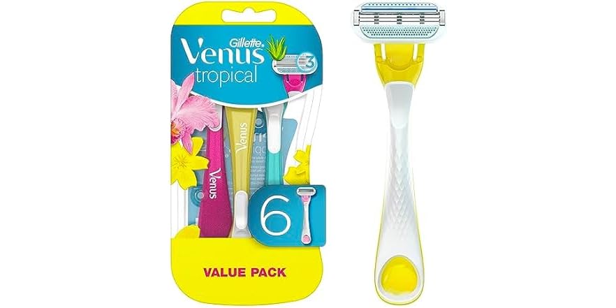 Gillette Venus Tropical Value Pack 6 Disposable Razors 3 Blades