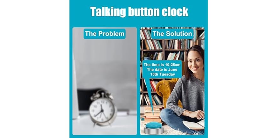 BATVOX Large Talking Button Alarm Clock