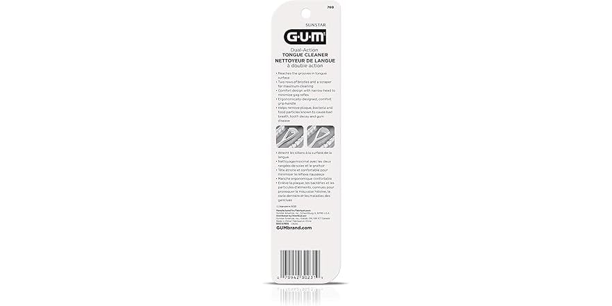 GUM Dual-Action Tongue Cleaner - Colors May Vary