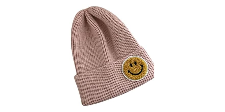 Smiley face Beanie (Light Pink)