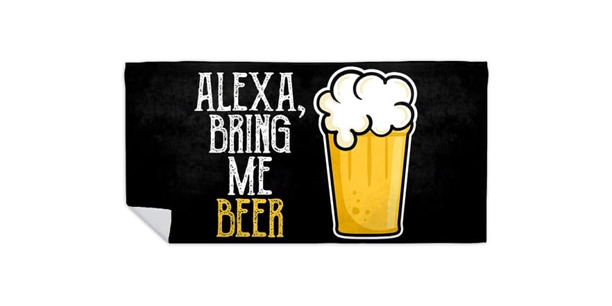 "Alexa, Bring Me Beer" Beach Towel