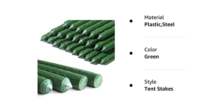 6Ft 25Pcs Plant Stakes Garden Tomato Sticks