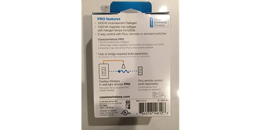 Lutron Caseta Pro 1000W Dimmer White