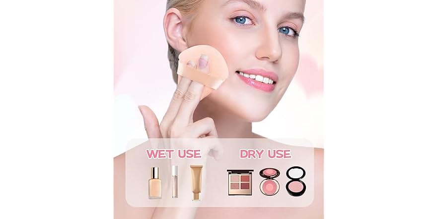 8 Pieces Triangle Powder Puff Face Soft Triangle Makeup Puff