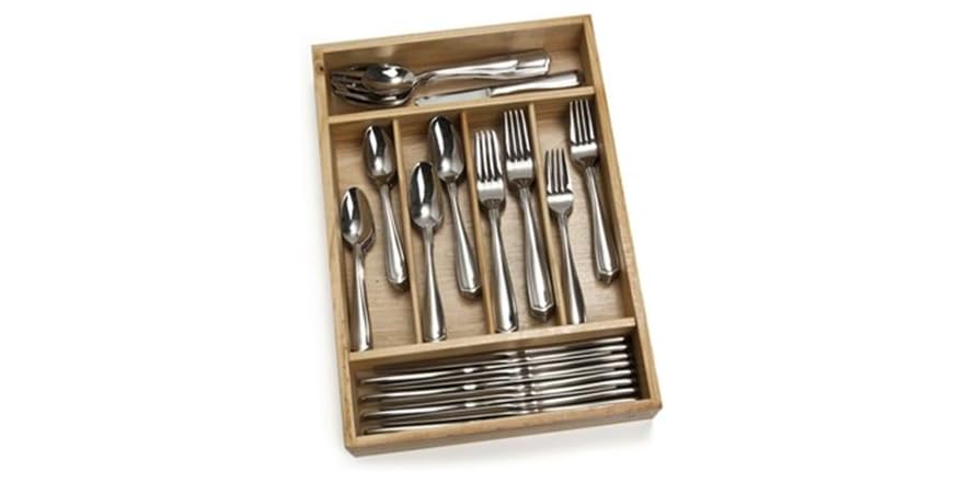 Oneida 65 Piece Carolina Flatware Set with Storage Tray