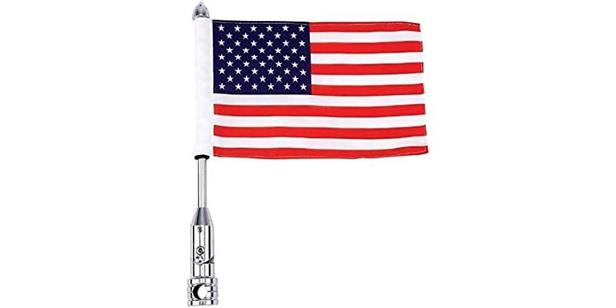 Motorcycle Flagpole, 13", Silver