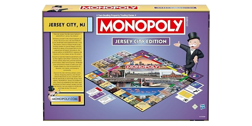 Monopoly Board Game Jersey City NJ Edition