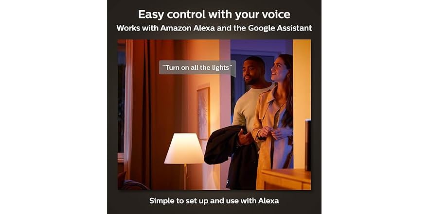 Philips Hue Smart 60W ST23 Filament LED Bulb, 2 Pack