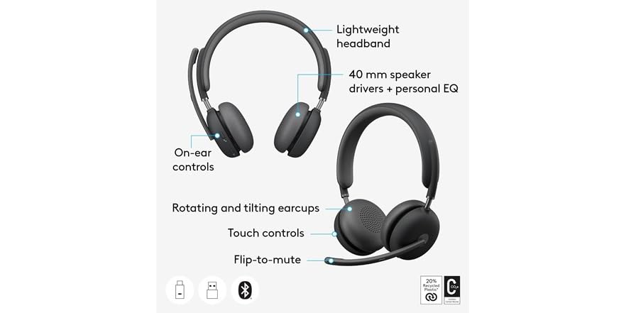 Logitech Zone 950 Premium Noise Canceling Headset (Open Box)