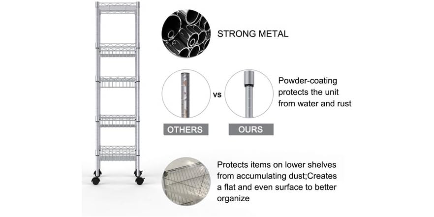Wire Storage Shelf, 5-Tier