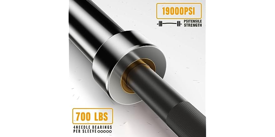 Olympic Barbell Bar 7ft-44LB 1000LB/1500
