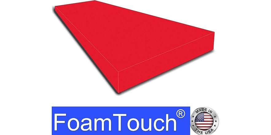 FoamTouch 1"D x 36"W x 72"L Red High Density Foam