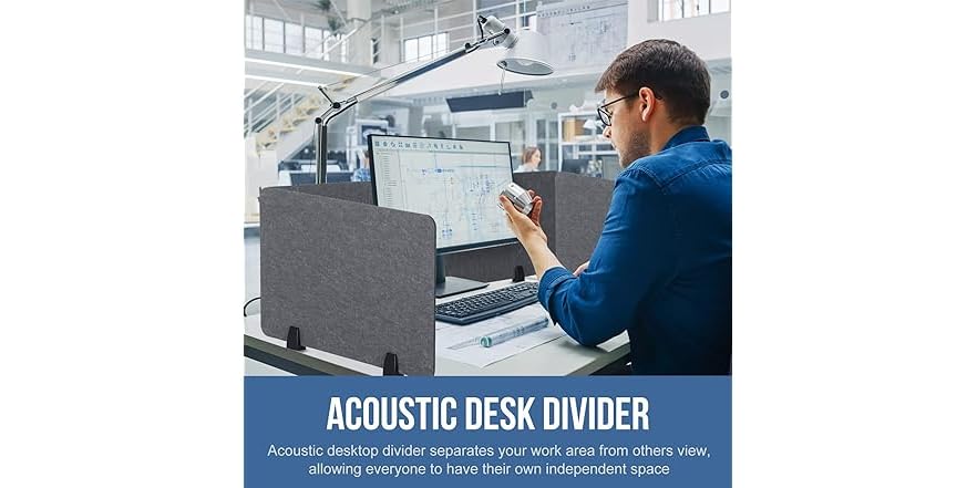 3PC Soundproof Acoustic Desk Divider