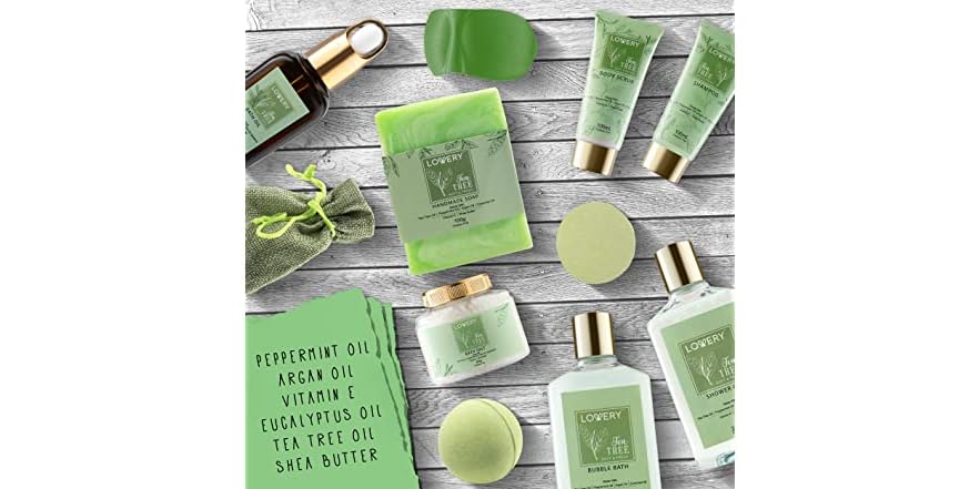 Lovery Tea Tree Bath Set, 15pc