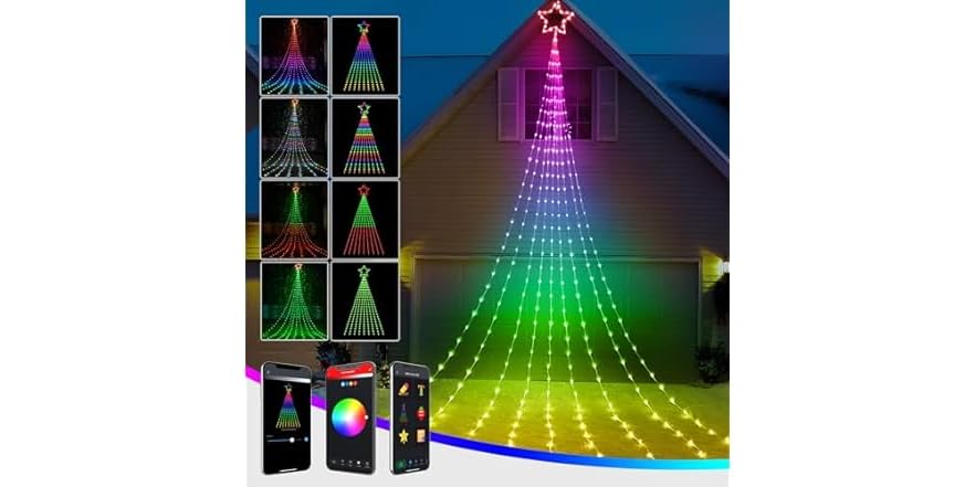 Outdoor Waterfall Christmas Tree Light