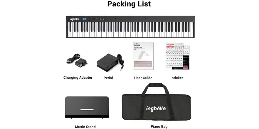 Ingbelle Foldable 88-Key Digital Piano Keyboard