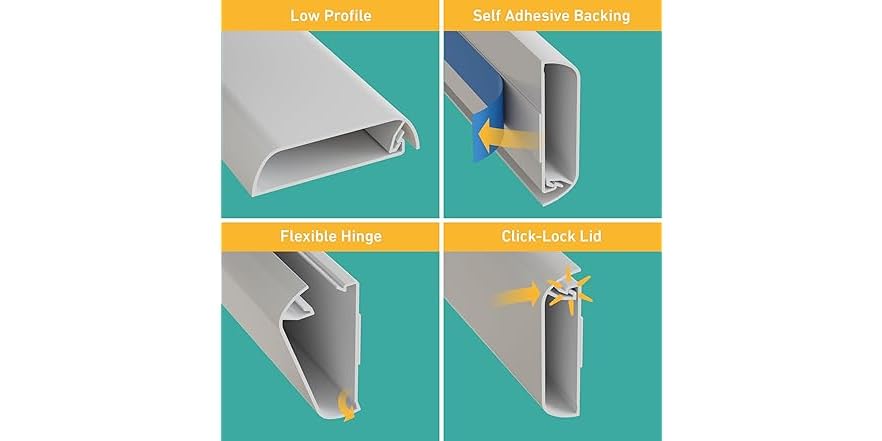 D-Line 39in Self Adhesive Cover for Cords - White