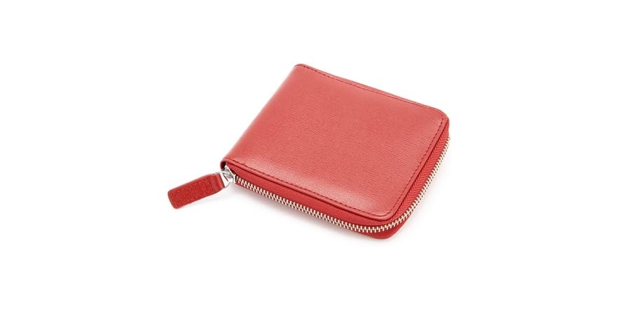 Royce Saffiano Leather zip Around Wallet