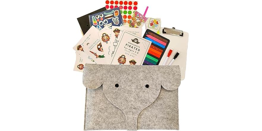Kids Travel Activity Kit (Pack of 2)- Gray