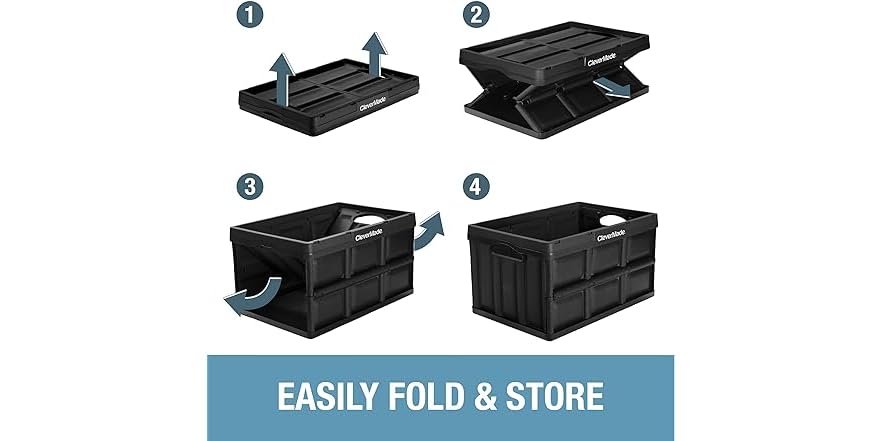 CleverMade Collapsible Storage Bin 46L Royal Blue