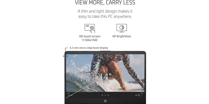 NEW HP 14" AMD Touch Laptop with Office 365 (Open Box)