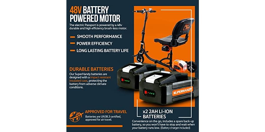 Superhandy 3 Wheel Folding Mobility Scooter
