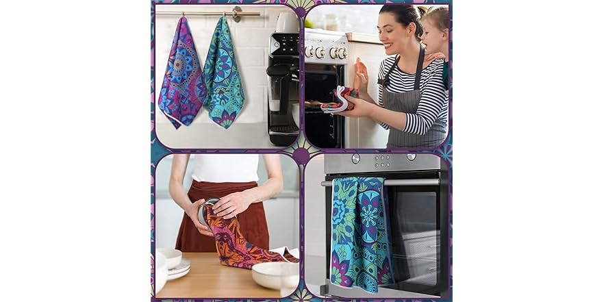 Set of 6 Mandala Kitchen Towels