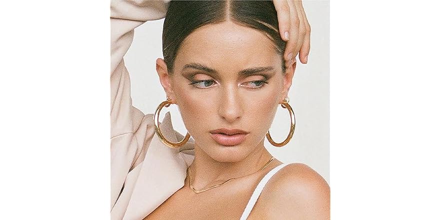 Sterling Silver Big Hoop Earrings 2 Pack