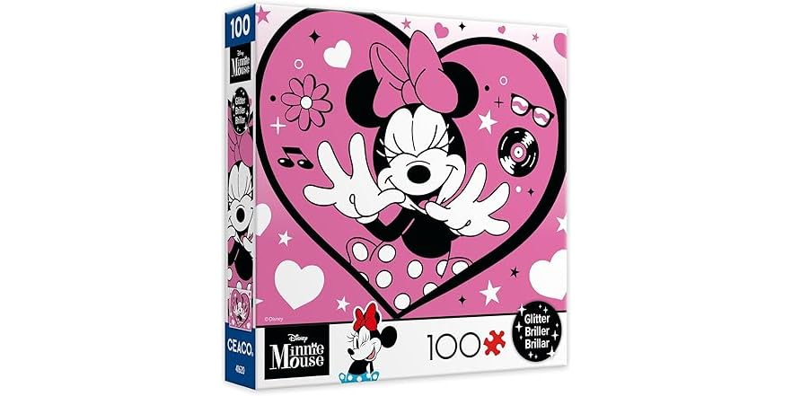 Disney Minnie Mouse Minnie Heart Glitter Puzzle
