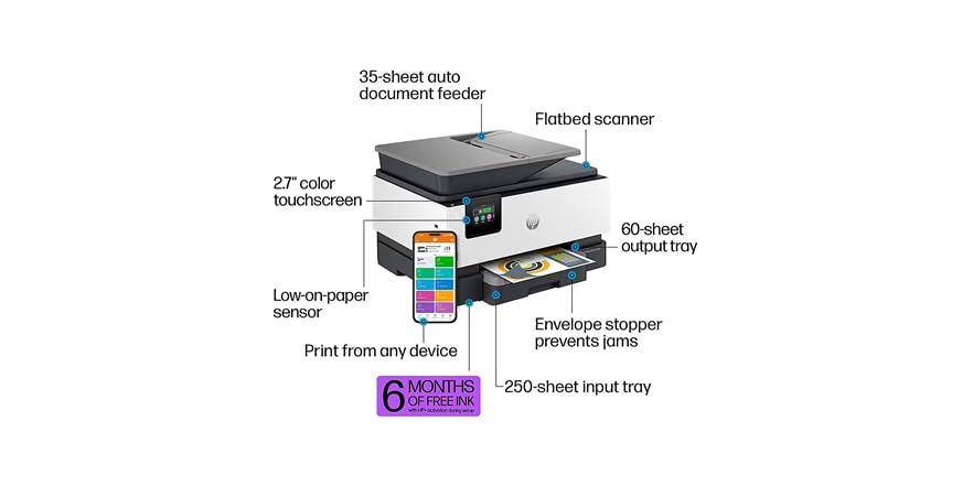 HP OfficeJet Pro 9128e Wireless Inkjet Printer (Open Box)