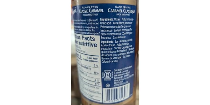 Torani SF Caramel Syrup 25.4oz