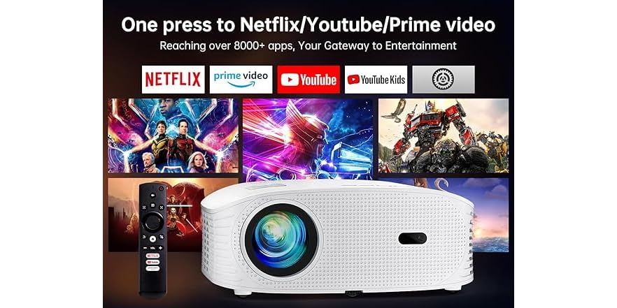 GooDee 1080p 4K Support WiFi Bluetooth Projector