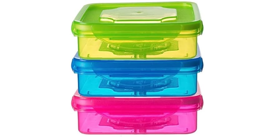Set of 3 Plastic Sandwich Containers
