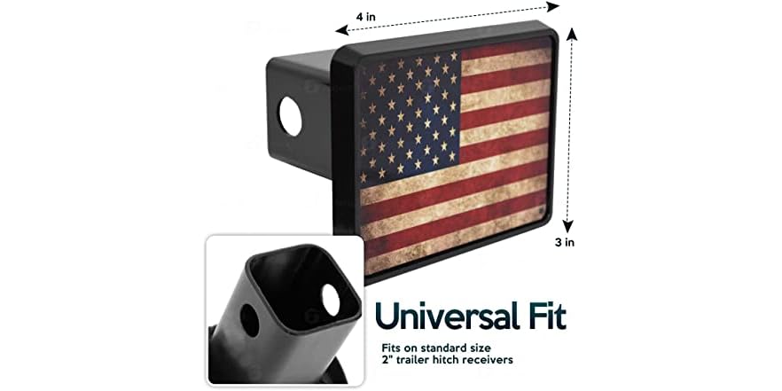 Zone Tech Tactical American Flag Logo Hitch Cover