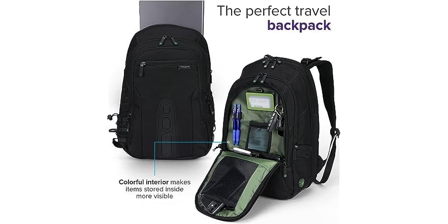 Targus Spruce EcoSmart Travel Laptop Bac (Open Box)