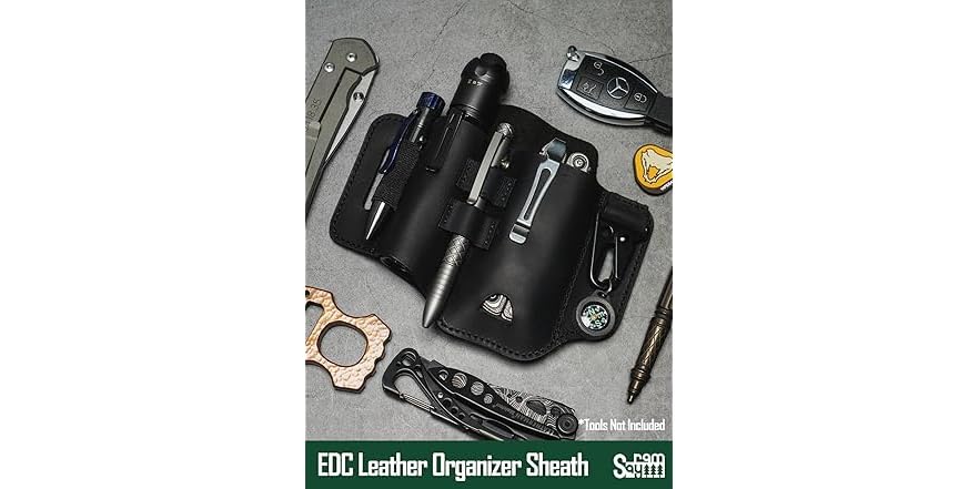 Leather Multitool Sheath With Keyclip