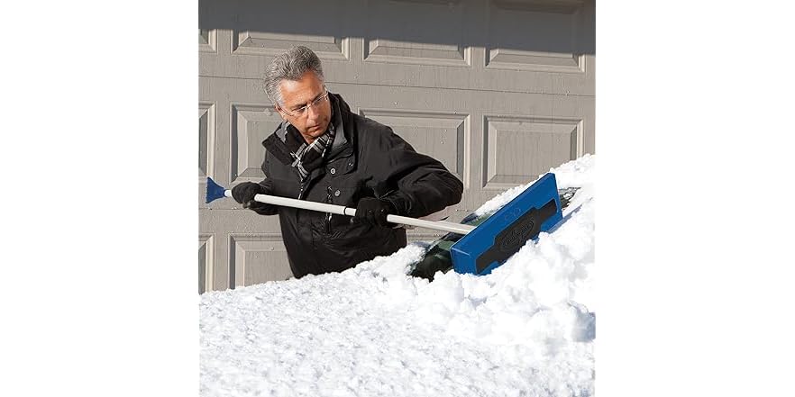 Snow Joe 4-in-1 Snow Broom w/Ice Scraper