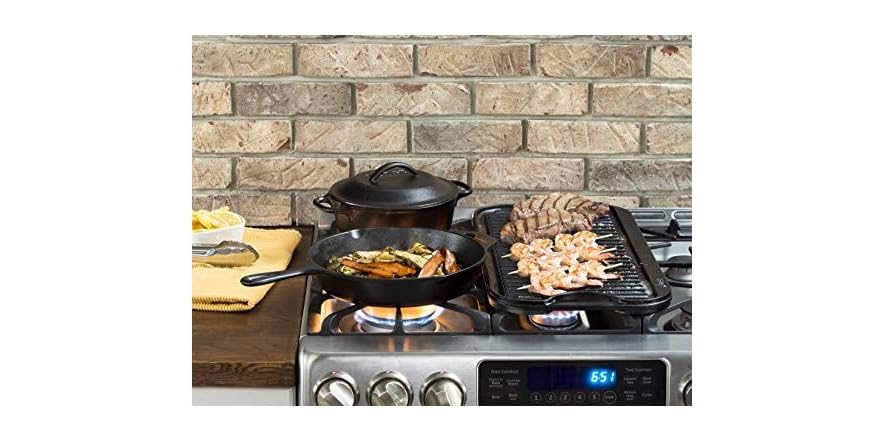 Lodge Pro-Grid Cast Iron Grill Combo