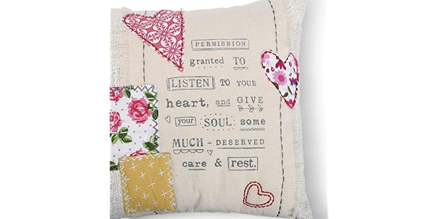 DEMDACO Floral Cream Pillow