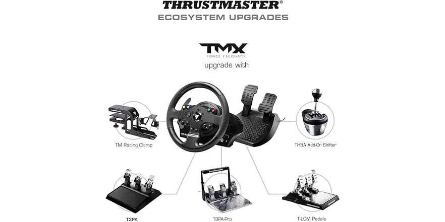(NEW) ThrustMaster TMX Racing Wheel w/ force feedback & racing pedals ...