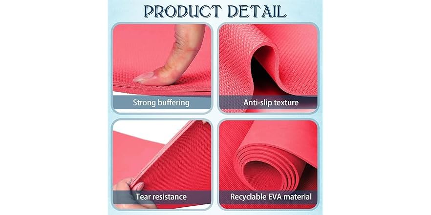 10 Pack Yoga Mats 68'' x 24'' x 4mm