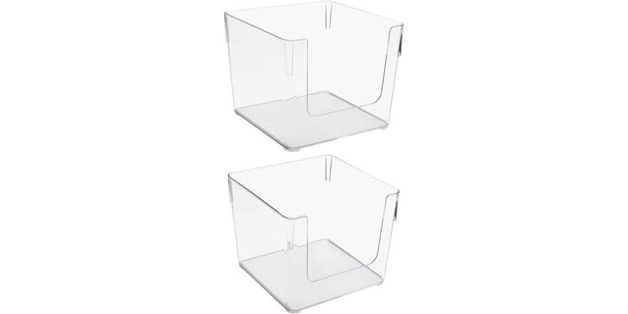 Sorbus Open Square Plastic Storage Bins (No Lid)