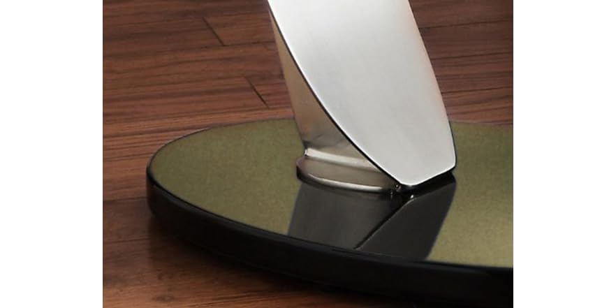 Oval-Shaped Tempered Glass Top End Table