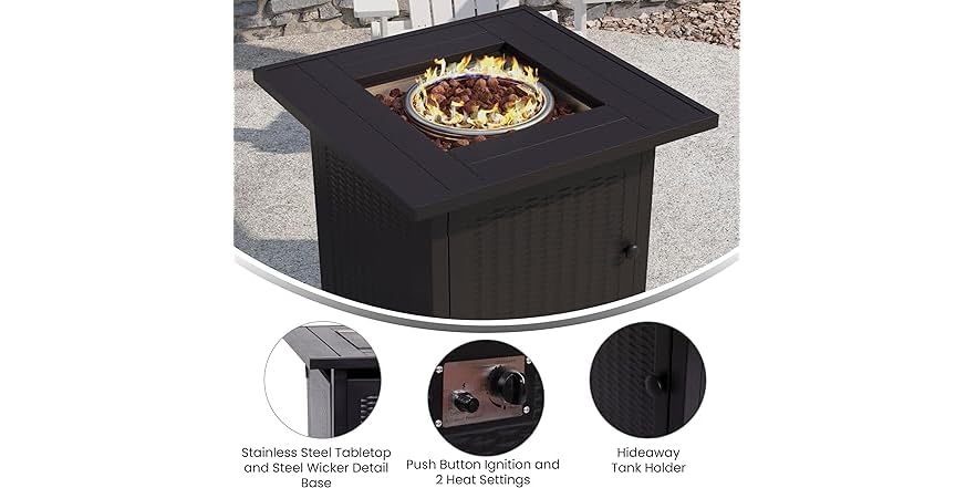 Taylor and Logan Marilyn Gas Fire Pit Table